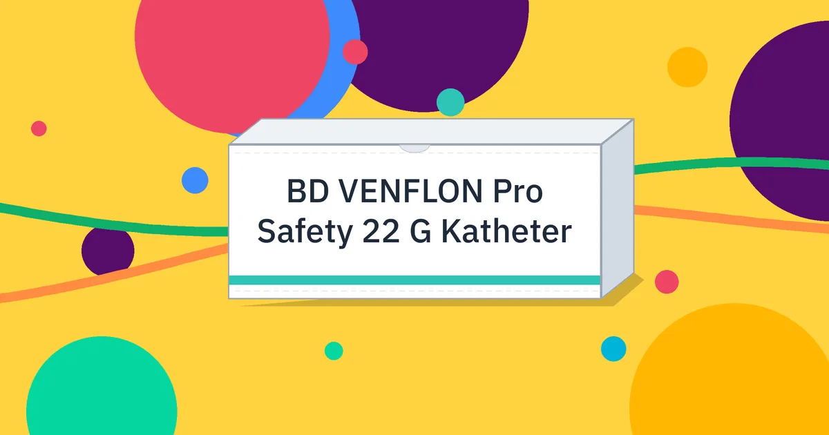 Symbolbild: Packung mit der Aufschrift BD VENFLON Pro Safety 22 G Katheter (PZN 07558805) – Verfügbarkeit und Bezug in Apotheken in Frankfurt am Main
