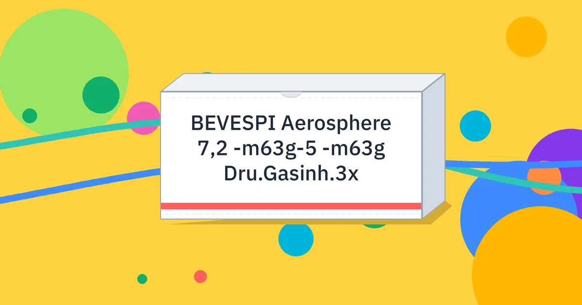 Symbolbild: Packung mit der Aufschrift BEVESPI Aerosphere 7,2 -m63g-5 -m63g Dru.Gasinh.3x (PZN 18798375) – Verfügbarkeit und Bezug in Apotheken in Frankfurt am Main