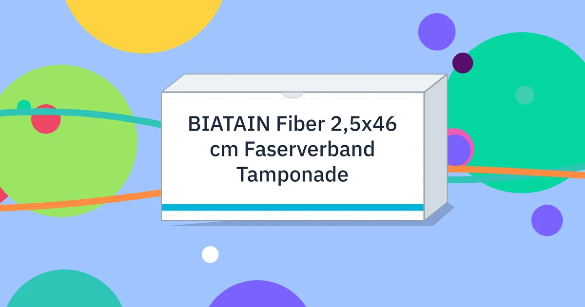 Symbolbild: Packung mit der Aufschrift BIATAIN Fiber 2,5x46 cm Faserverband Tamponade (PZN 18120532) – Verfügbarkeit und Bezug in Apotheken in Frankfurt am Main