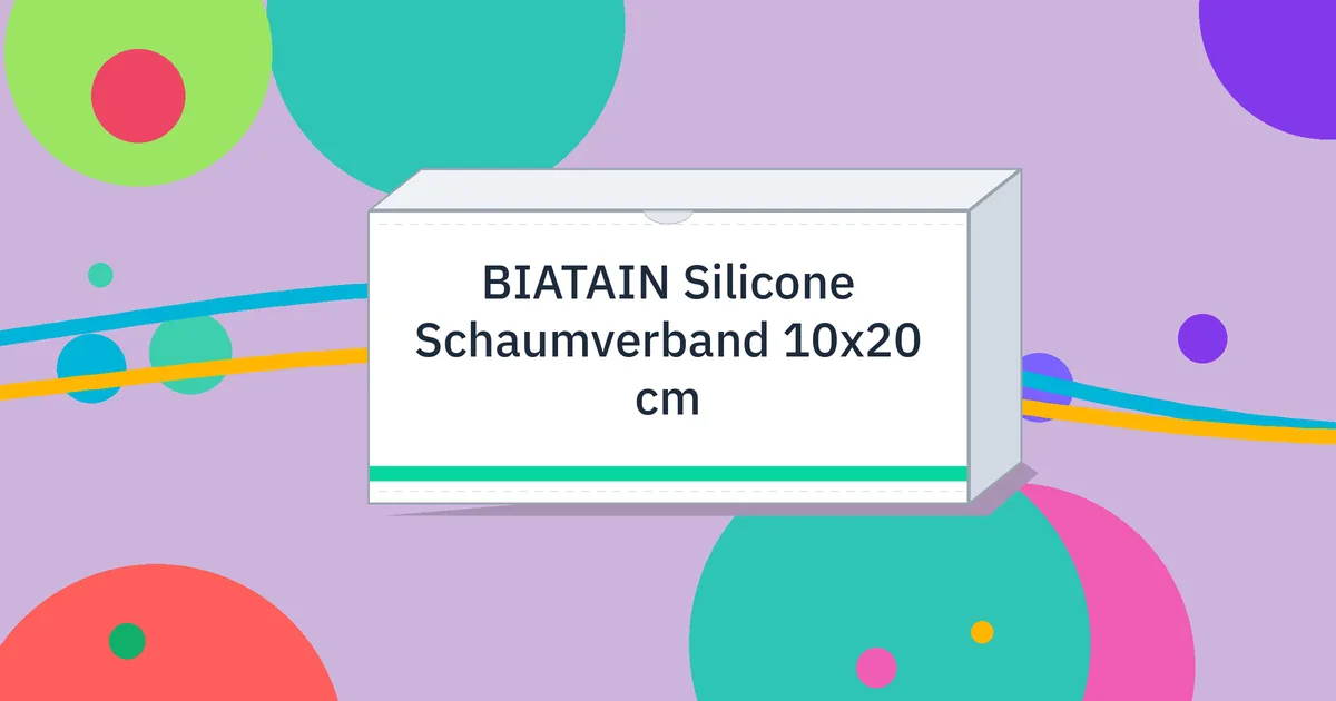 Symbolbild: Packung mit der Aufschrift BIATAIN Silicone Schaumverband 10x20 cm (PZN 11486000) – Verfügbarkeit und Bezug in Apotheken in Frankfurt am Main