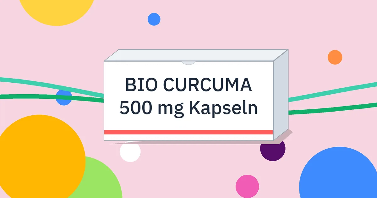 Symbolbild: Packung mit der Aufschrift BIO CURCUMA 500 mg Kapseln (PZN 13977989) – Verfügbarkeit und Bezug in Apotheken in Frankfurt am Main
