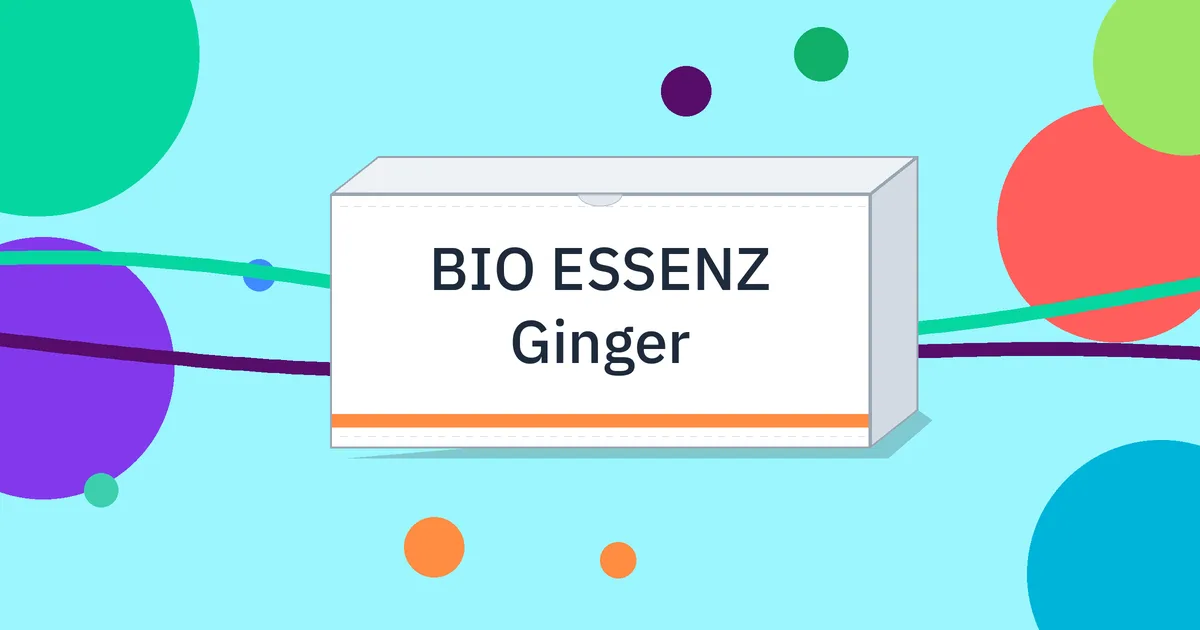 Symbolbild: Packung mit der Aufschrift BIO ESSENZ Ginger (PZN 18298359) – Verfügbarkeit und Bezug in Apotheken in Frankfurt am Main