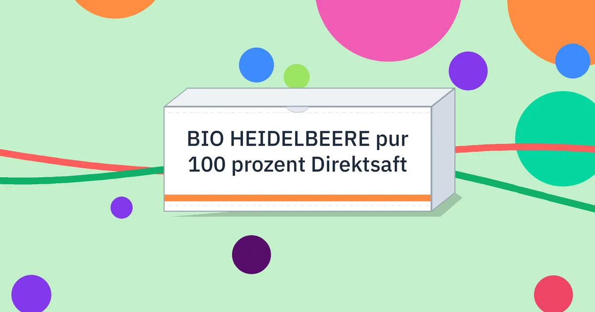 Symbolbild: Packung mit der Aufschrift BIO HEIDELBEERE pur 100 prozent Direktsaft (PZN 16735525) – Verfügbarkeit und Bezug in Apotheken in Frankfurt am Main