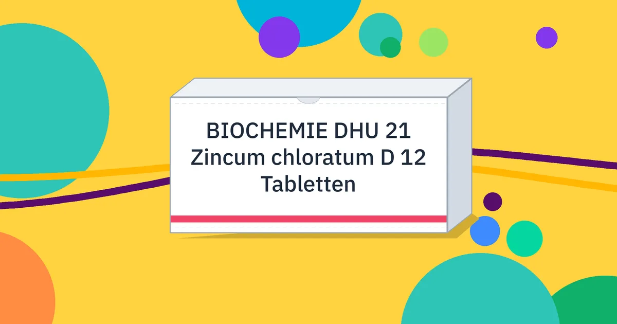 Symbolbild: Packung mit der Aufschrift BIOCHEMIE DHU 21 Zincum chloratum D 12 Tabletten (PZN 02581691) – Verfügbarkeit und Bezug in Apotheken in Frankfurt am Main