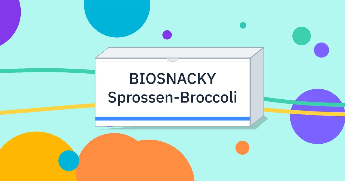 Symbolbild: Packung mit der Aufschrift BIOSNACKY Sprossen-Broccoli (PZN 12428016) – Verfügbarkeit und Bezug in Apotheken in Frankfurt am Main