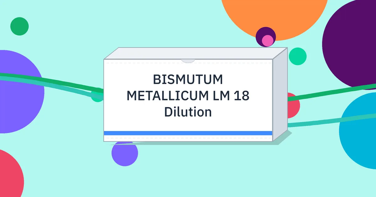 Symbolbild: Packung mit der Aufschrift BISMUTUM METALLICUM LM 18 Dilution (PZN 12794809) – Verfügbarkeit und Bezug in Apotheken in Frankfurt am Main