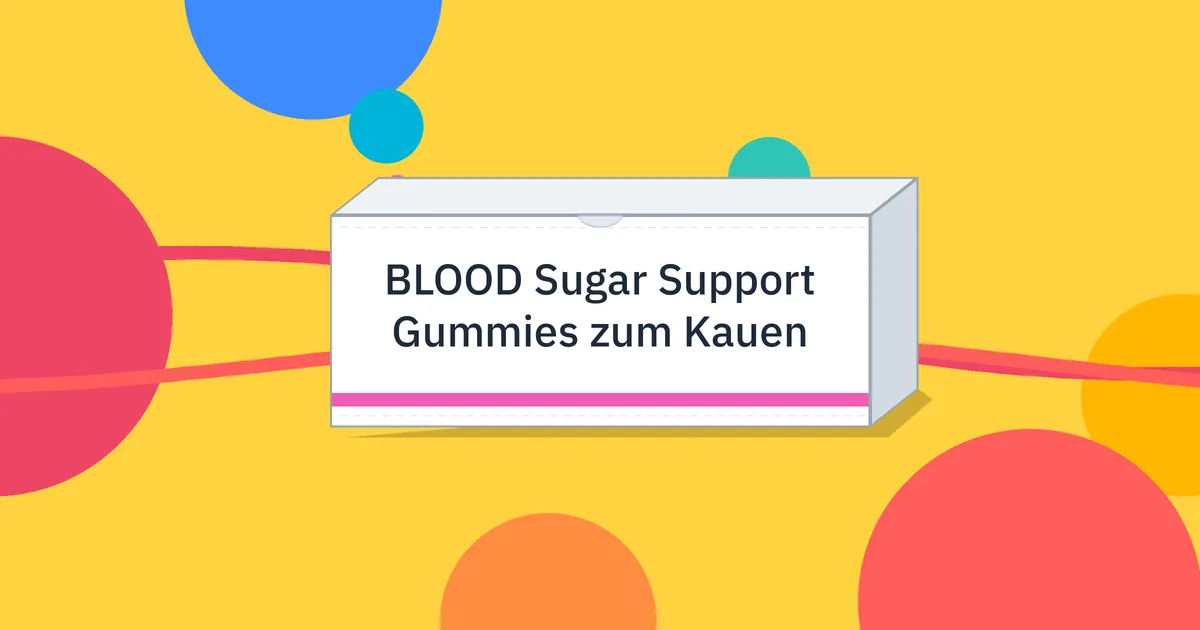 Symbolbild: Packung mit der Aufschrift BLOOD Sugar Support Gummies zum Kauen (PZN 20062486) – Verfügbarkeit und Bezug in Apotheken in Frankfurt am Main