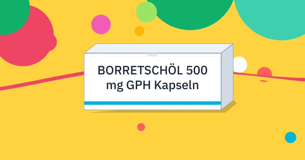 Symbolbild: Packung mit der Aufschrift BORRETSCHÖL 500 mg GPH Kapseln (PZN 04410829) – Verfügbarkeit und Bezug in Apotheken in Frankfurt am Main