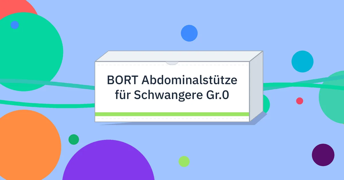 Symbolbild: Packung mit der Aufschrift BORT Abdominalstütze für Schwangere Gr.0 (PZN 00224047) – Verfügbarkeit und Bezug in Apotheken in Frankfurt am Main