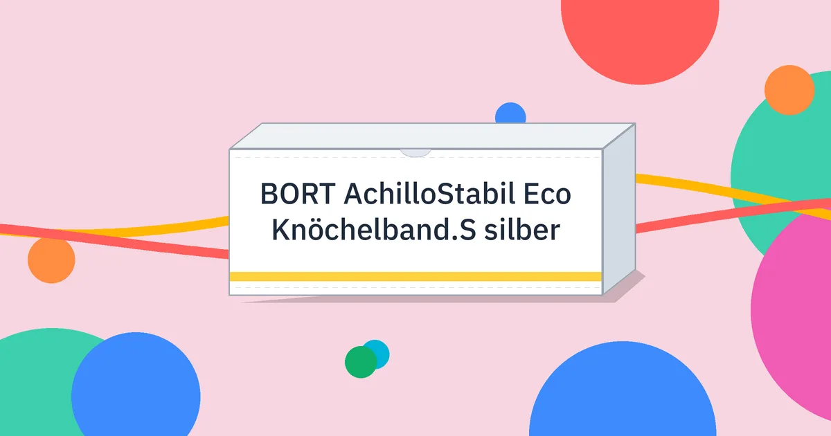 Symbolbild: Packung mit der Aufschrift BORT AchilloStabil Eco Knöchelband.S silber (PZN 09461085) – Verfügbarkeit und Bezug in Apotheken in Frankfurt am Main