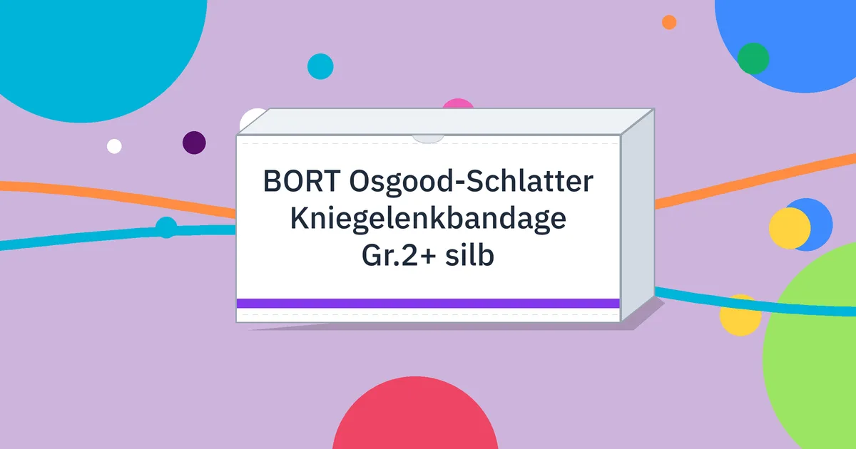 Symbolbild: Packung mit der Aufschrift BORT Osgood-Schlatter Kniegelenkbandage Gr.2+ silb (PZN 16845001) – Verfügbarkeit und Bezug in Apotheken in Frankfurt am Main