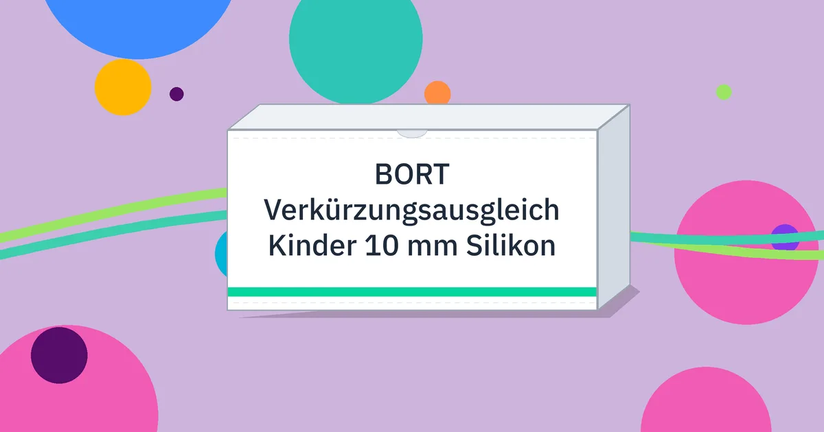 Symbolbild: Packung mit der Aufschrift BORT Verkürzungsausgleich Kinder 10 mm Silikon (PZN 01798709) – Verfügbarkeit und Bezug in Apotheken in Frankfurt am Main