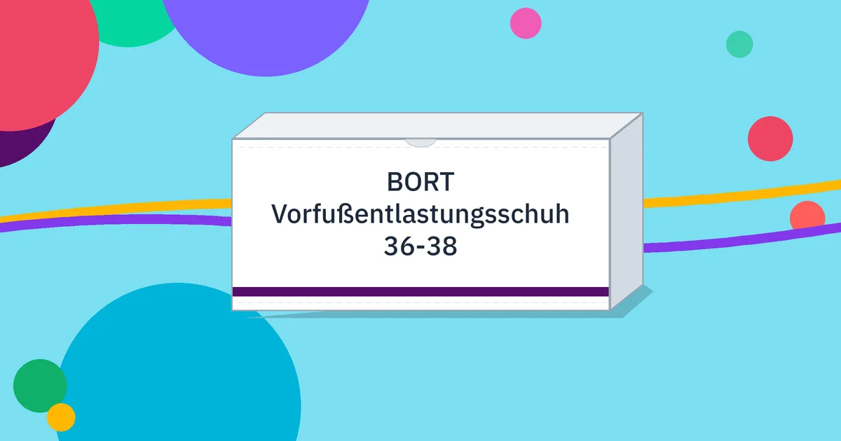 Symbolbild: Packung mit der Aufschrift BORT Vorfußentlastungsschuh 36-38 (PZN 04738352) – Verfügbarkeit und Bezug in Apotheken in Frankfurt am Main