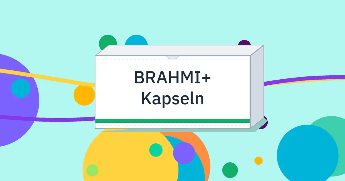 Symbolbild: Packung mit der Aufschrift BRAHMI+ Kapseln (PZN 12479367) – Verfügbarkeit und Bezug in Apotheken in Frankfurt am Main
