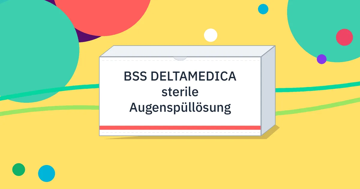 Symbolbild: Packung mit der Aufschrift BSS DELTAMEDICA sterile Augenspüllösung (PZN 19336777) – Verfügbarkeit und Bezug in Apotheken in Frankfurt am Main