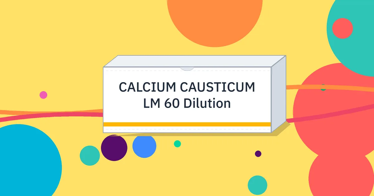Symbolbild: Packung mit der Aufschrift CALCIUM CAUSTICUM LM 60 Dilution (PZN 12804181) – Verfügbarkeit und Bezug in Apotheken in Frankfurt am Main