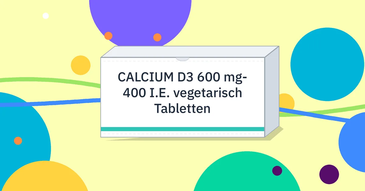 Symbolbild: Packung mit der Aufschrift CALCIUM D3 600 mg-400 I.E. vegetarisch Tabletten (PZN 16018597) – Verfügbarkeit und Bezug in Apotheken in Frankfurt am Main