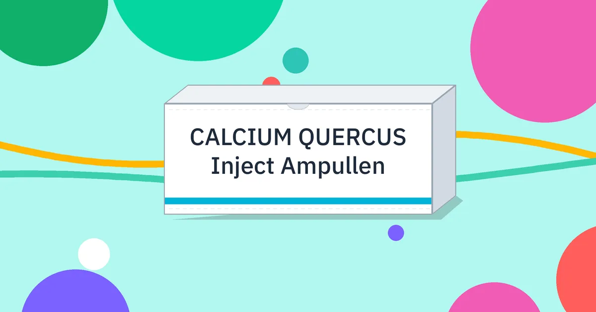 Symbolbild: Packung mit der Aufschrift CALCIUM QUERCUS Inject Ampullen (PZN 00079757) – Verfügbarkeit und Bezug in Apotheken in Frankfurt am Main