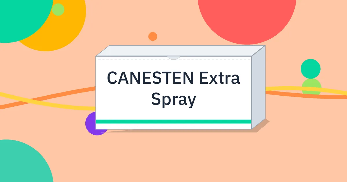 Symbolbild: Packung mit der Aufschrift CANESTEN Extra Spray (PZN 04072829) – Verfügbarkeit und Bezug in Apotheken in Frankfurt am Main