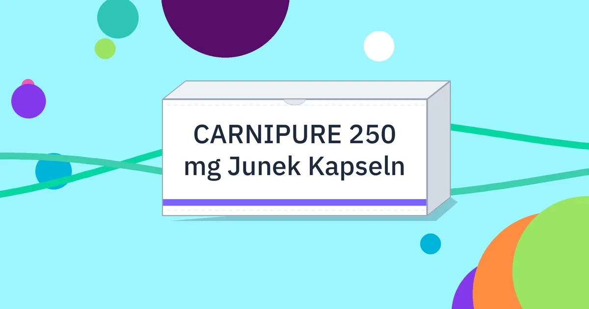 Symbolbild: Packung mit der Aufschrift CARNIPURE 250 mg Junek Kapseln (PZN 01060027) – Verfügbarkeit und Bezug in Apotheken in Frankfurt am Main