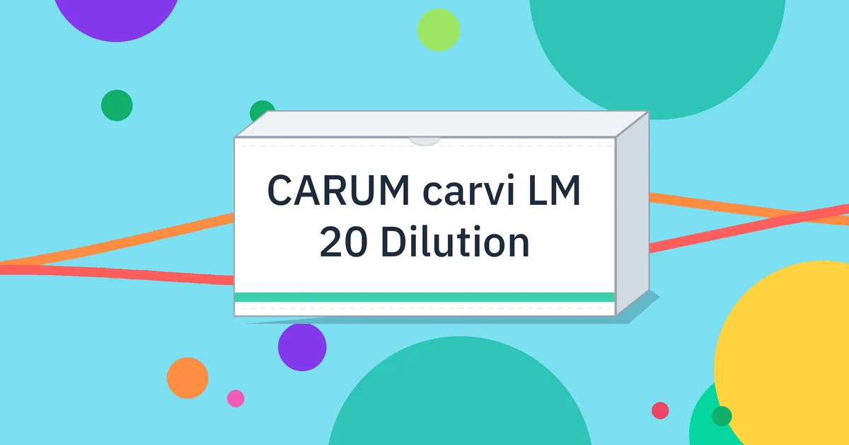 Symbolbild: Packung mit der Aufschrift CARUM carvi LM 20 Dilution (PZN 12811293) – Verfügbarkeit und Bezug in Apotheken in Frankfurt am Main