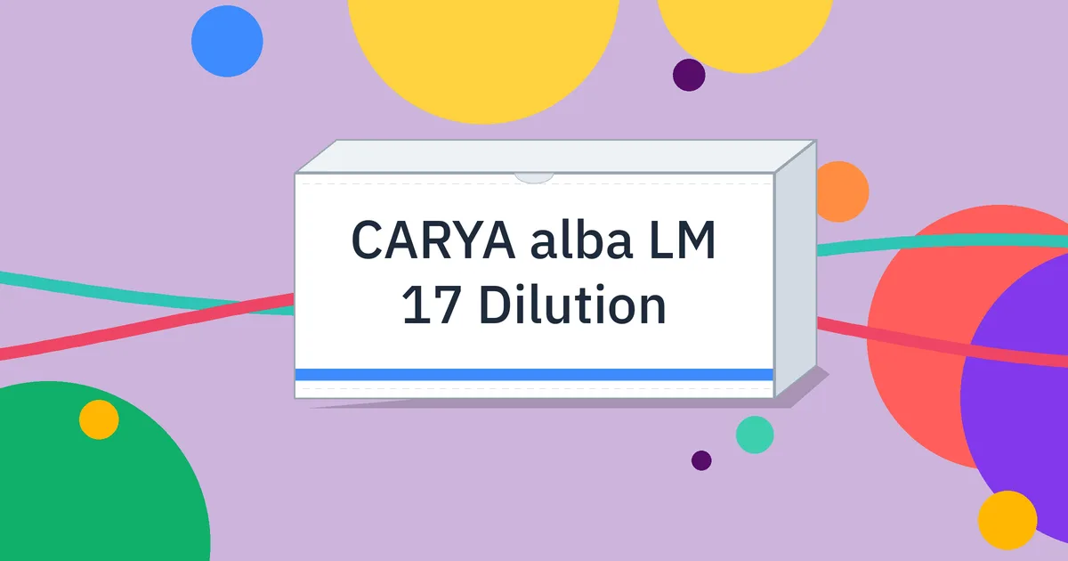 Symbolbild: Packung mit der Aufschrift CARYA alba LM 17 Dilution (PZN 13431552) – Verfügbarkeit und Bezug in Apotheken in Frankfurt am Main