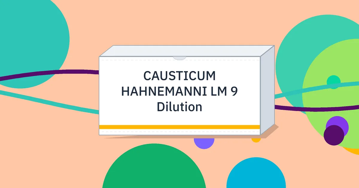 Symbolbild: Packung mit der Aufschrift CAUSTICUM HAHNEMANNI LM 9 Dilution (PZN 12811614) – Verfügbarkeit und Bezug in Apotheken in Frankfurt am Main