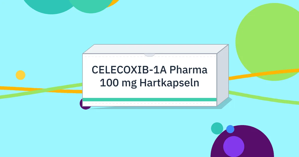 Symbolbild: Packung mit der Aufschrift CELECOXIB-1A Pharma 100 mg Hartkapseln (PZN 10526654) – Verfügbarkeit und Bezug in Apotheken in Frankfurt am Main