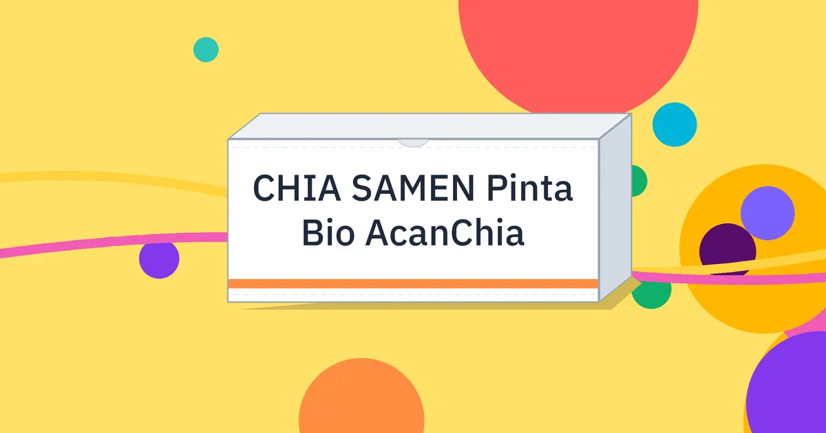 Symbolbild: Packung mit der Aufschrift CHIA SAMEN Pinta Bio AcanChia (PZN 14043421) – Verfügbarkeit und Bezug in Apotheken in Frankfurt am Main