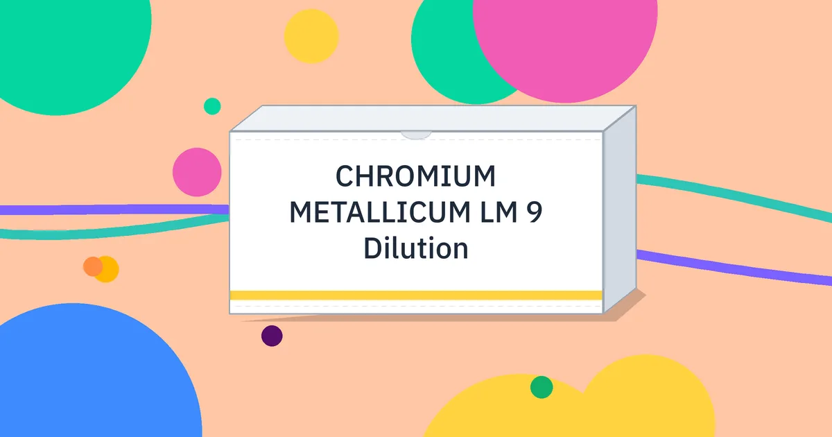 Symbolbild: Packung mit der Aufschrift CHROMIUM METALLICUM LM 9 Dilution (PZN 12817769) – Verfügbarkeit und Bezug in Apotheken in Frankfurt am Main