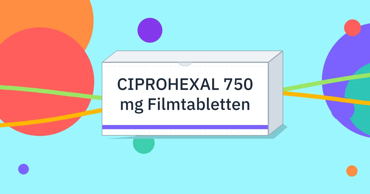 Symbolbild: Packung mit der Aufschrift CIPROHEXAL 750 mg Filmtabletten (PZN 01345853) – Verfügbarkeit und Bezug in Apotheken in Frankfurt am Main
