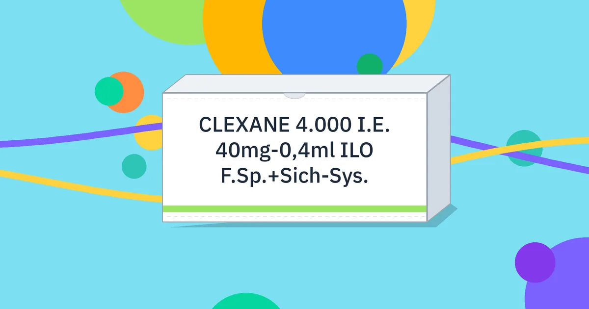 Symbolbild: Packung mit der Aufschrift CLEXANE 4.000 I.E. 40mg-0,4ml ILO F.Sp.+Sich-Sys. (PZN 07549841) – Verfügbarkeit und Bezug in Apotheken in Frankfurt am Main