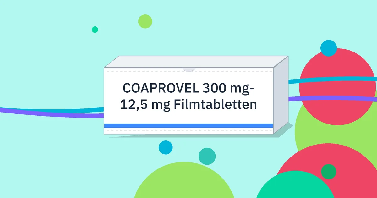 Symbolbild: Packung mit der Aufschrift COAPROVEL 300 mg-12,5 mg Filmtabletten (PZN 09155419) – Verfügbarkeit und Bezug in Apotheken in Frankfurt am Main