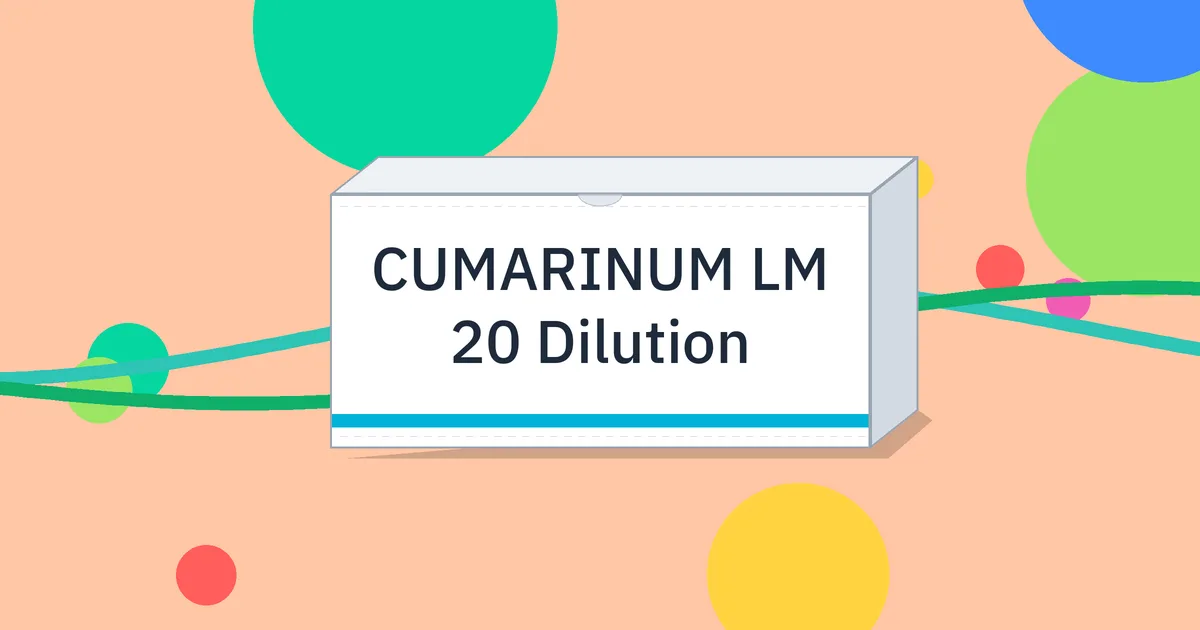Symbolbild: Packung mit der Aufschrift CUMARINUM LM 20 Dilution (PZN 12836910) – Verfügbarkeit und Bezug in Apotheken in Frankfurt am Main