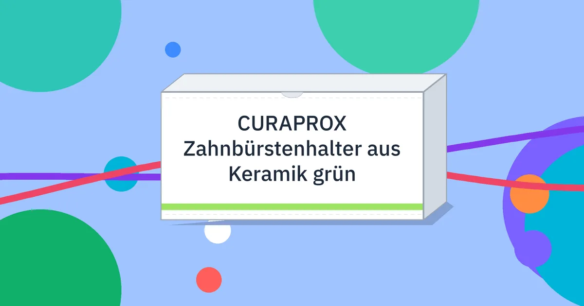 Symbolbild: Packung mit der Aufschrift CURAPROX Zahnbürstenhalter aus Keramik grün (PZN 18823050) – Verfügbarkeit und Bezug in Apotheken in Frankfurt am Main