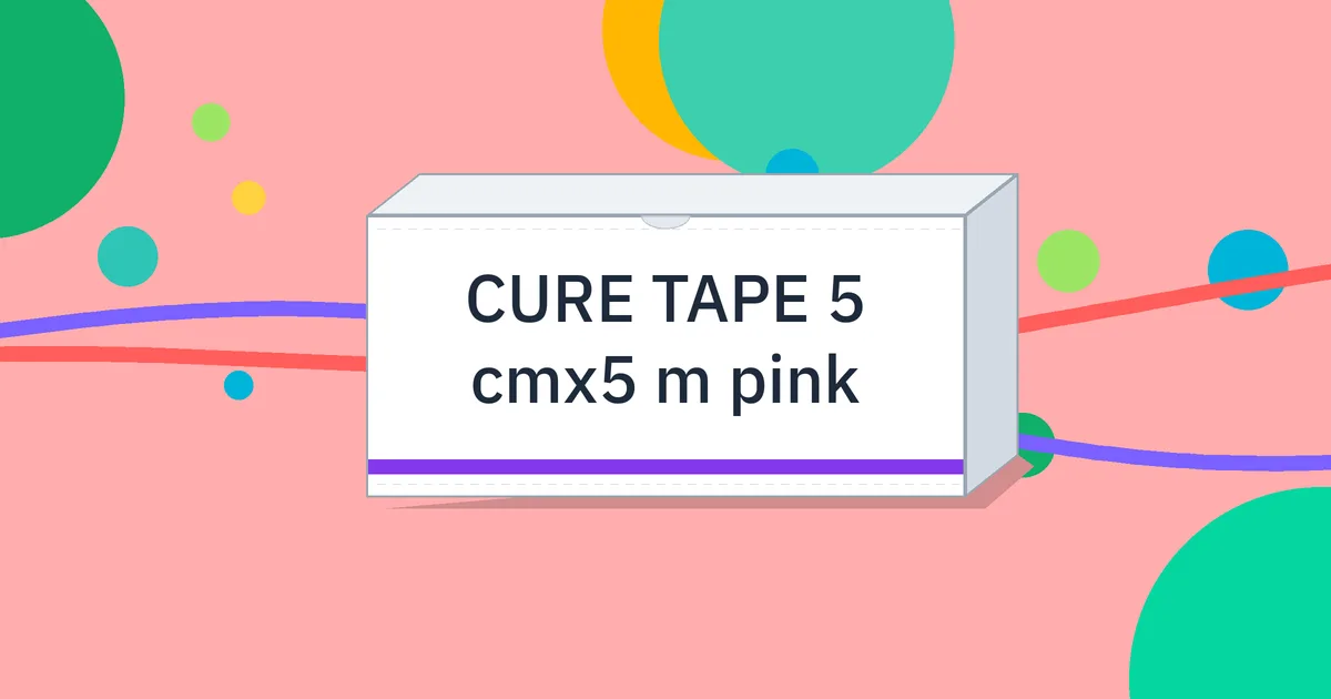Symbolbild: Packung mit der Aufschrift CURE TAPE 5 cmx5 m pink (PZN 10775185) – Verfügbarkeit und Bezug in Apotheken in Frankfurt am Main