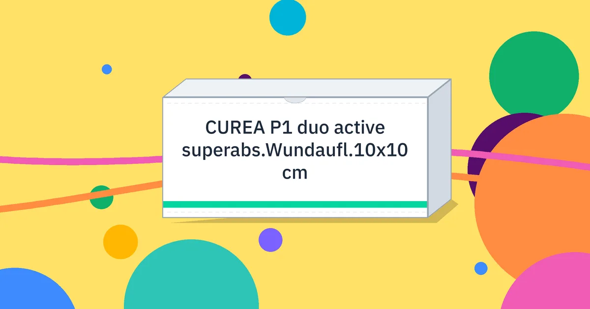 Symbolbild: Packung mit der Aufschrift CUREA P1 duo active superabs.Wundaufl.10x10 cm (PZN 12451972) – Verfügbarkeit und Bezug in Apotheken in Frankfurt am Main