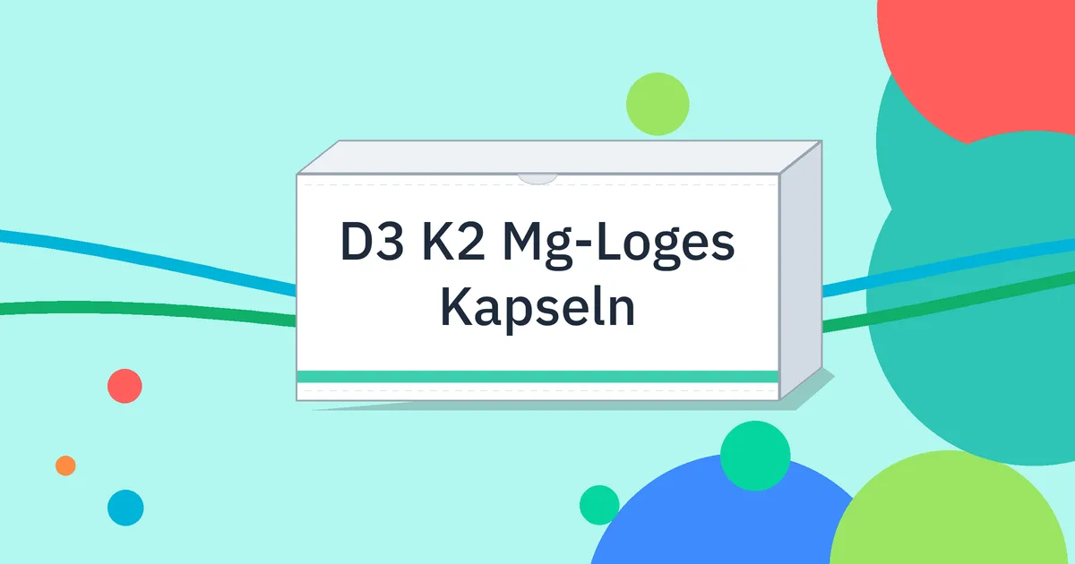 Symbolbild: Packung mit der Aufschrift D3 K2 Mg-Loges Kapseln (PZN 19759006) – Verfügbarkeit und Bezug in Apotheken in Frankfurt am Main