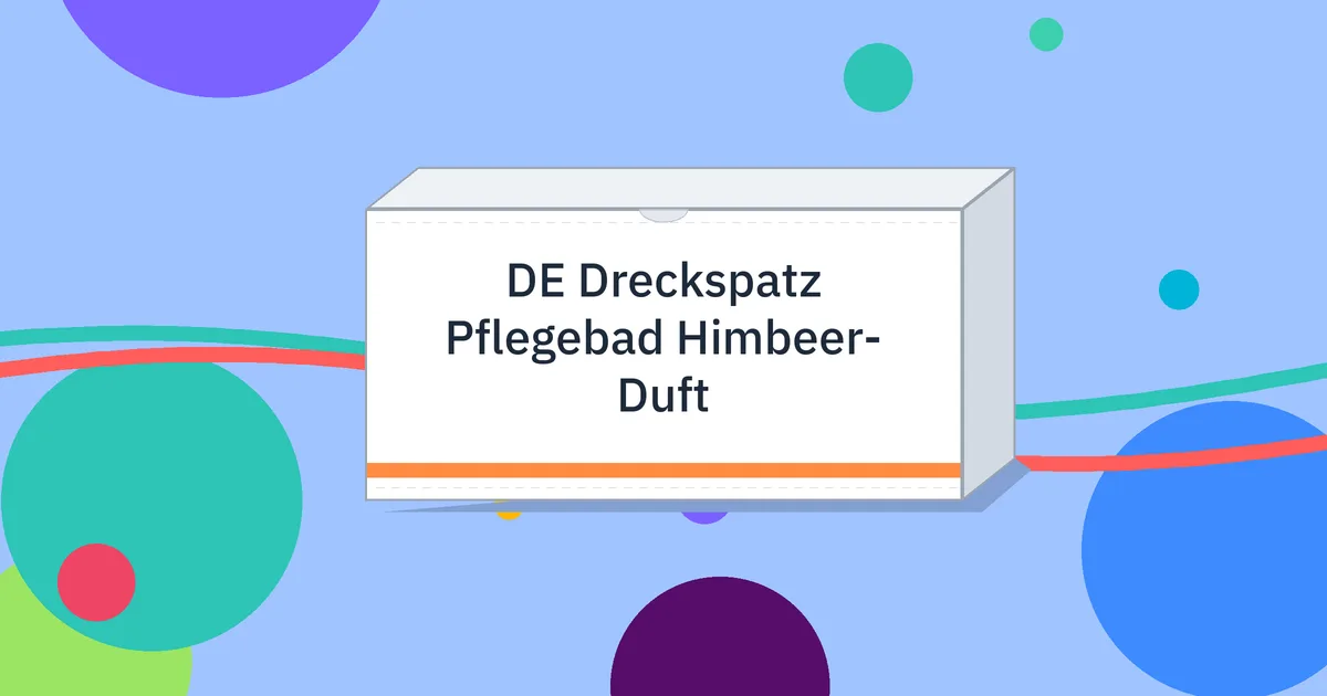Symbolbild: Packung mit der Aufschrift DE Dreckspatz Pflegebad Himbeer-Duft (PZN 17922353) – Verfügbarkeit und Bezug in Apotheken in Frankfurt am Main