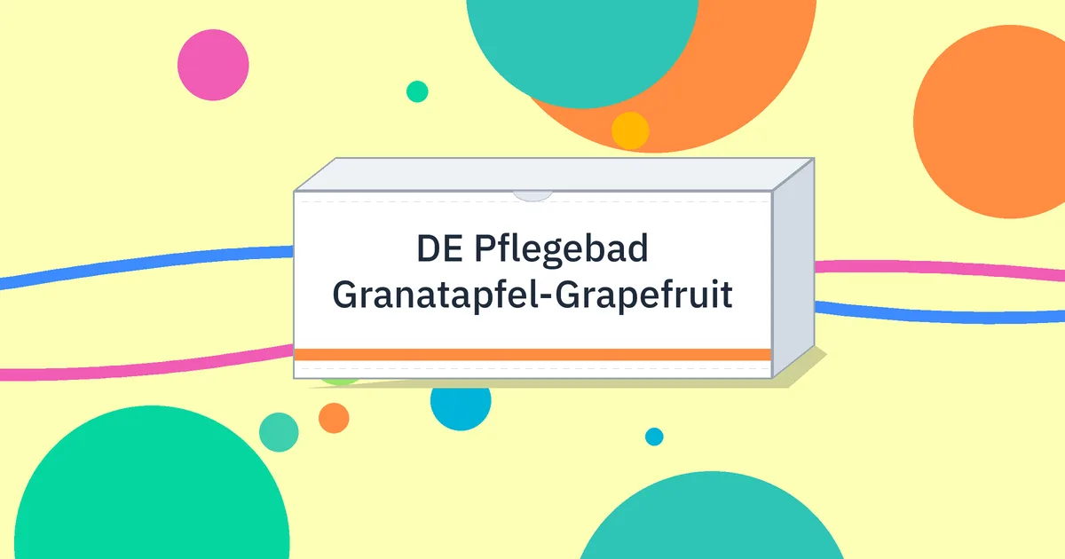 Symbolbild: Packung mit der Aufschrift DE Pflegebad Granatapfel-Grapefruit (PZN 10018550) – Verfügbarkeit und Bezug in Apotheken in Frankfurt am Main
