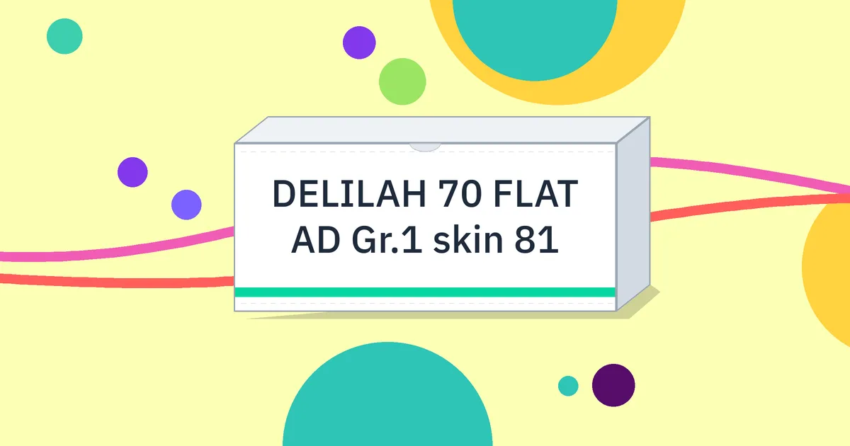 Symbolbild: Packung mit der Aufschrift DELILAH 70 FLAT AD Gr.1 skin 81 (PZN 13847442) – Verfügbarkeit und Bezug in Apotheken in Frankfurt am Main