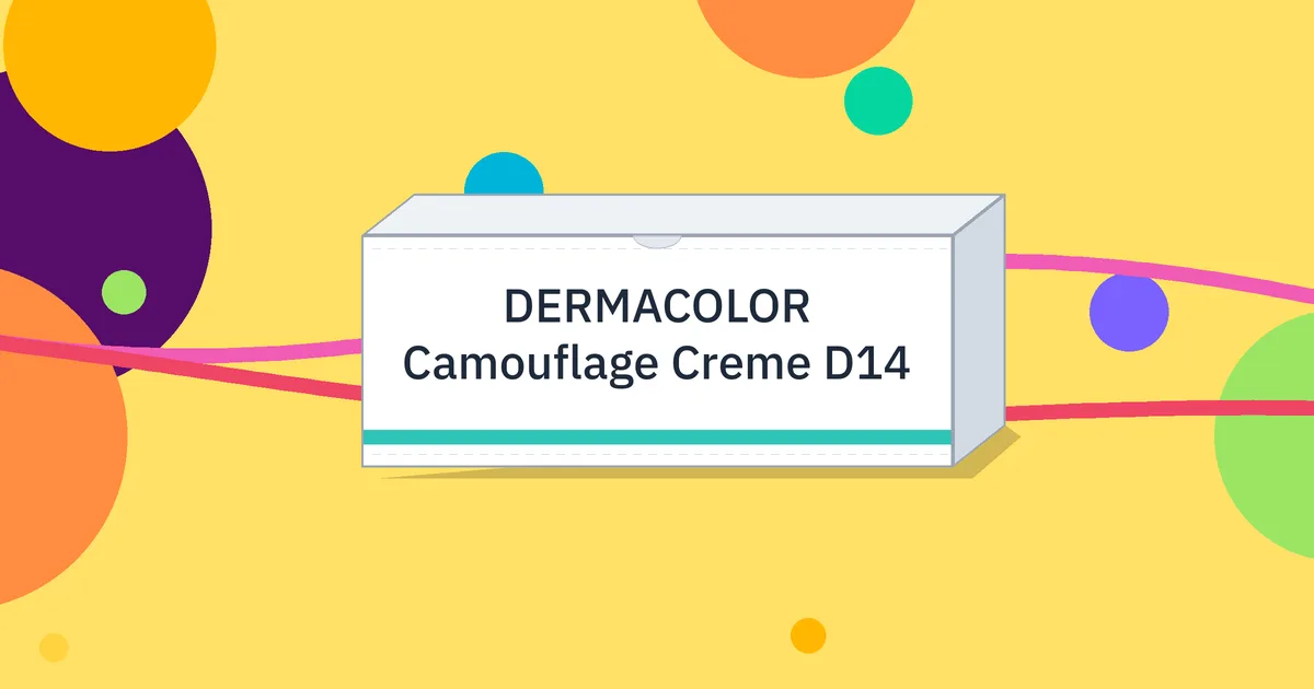 Symbolbild: Packung mit der Aufschrift DERMACOLOR Camouflage Creme D14 (PZN 15819220) – Verfügbarkeit und Bezug in Apotheken in Frankfurt am Main