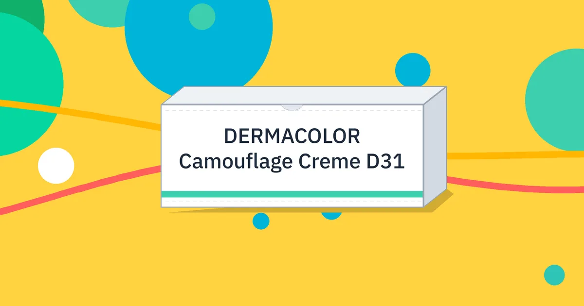 Symbolbild: Packung mit der Aufschrift DERMACOLOR Camouflage Creme D31 (PZN 15818864) – Verfügbarkeit und Bezug in Apotheken in Frankfurt am Main