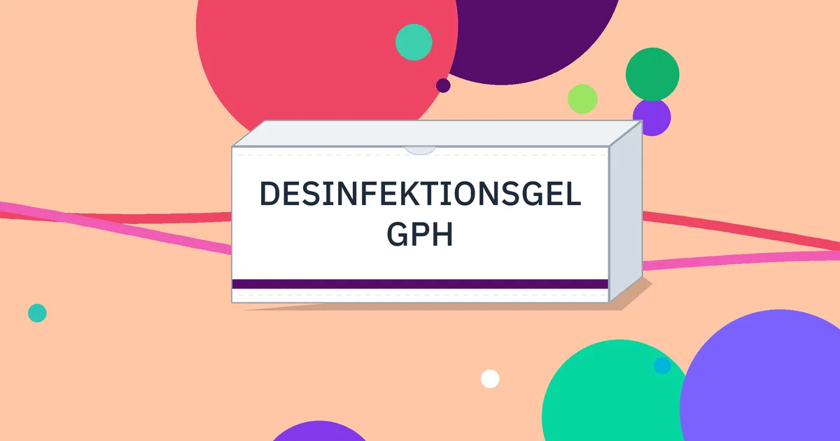 Symbolbild: Packung mit der Aufschrift DESINFEKTIONSGEL GPH (PZN 16629378) – Verfügbarkeit und Bezug in Apotheken in Frankfurt am Main