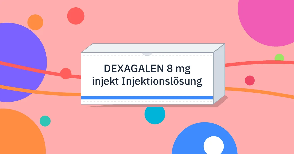 Symbolbild: Packung mit der Aufschrift DEXAGALEN 8 mg injekt Injektionslösung (PZN 03103930) – Verfügbarkeit und Bezug in Apotheken in Frankfurt am Main