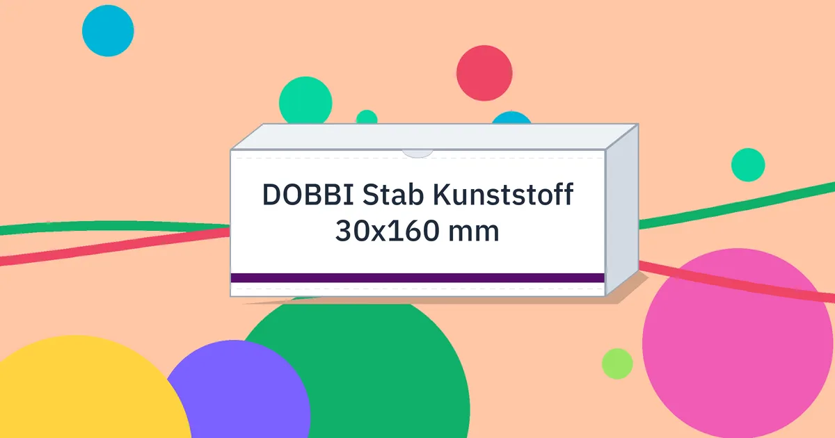 Symbolbild: Packung mit der Aufschrift DOBBI Stab Kunststoff 30x160 mm (PZN 05451977) – Verfügbarkeit und Bezug in Apotheken in Frankfurt am Main