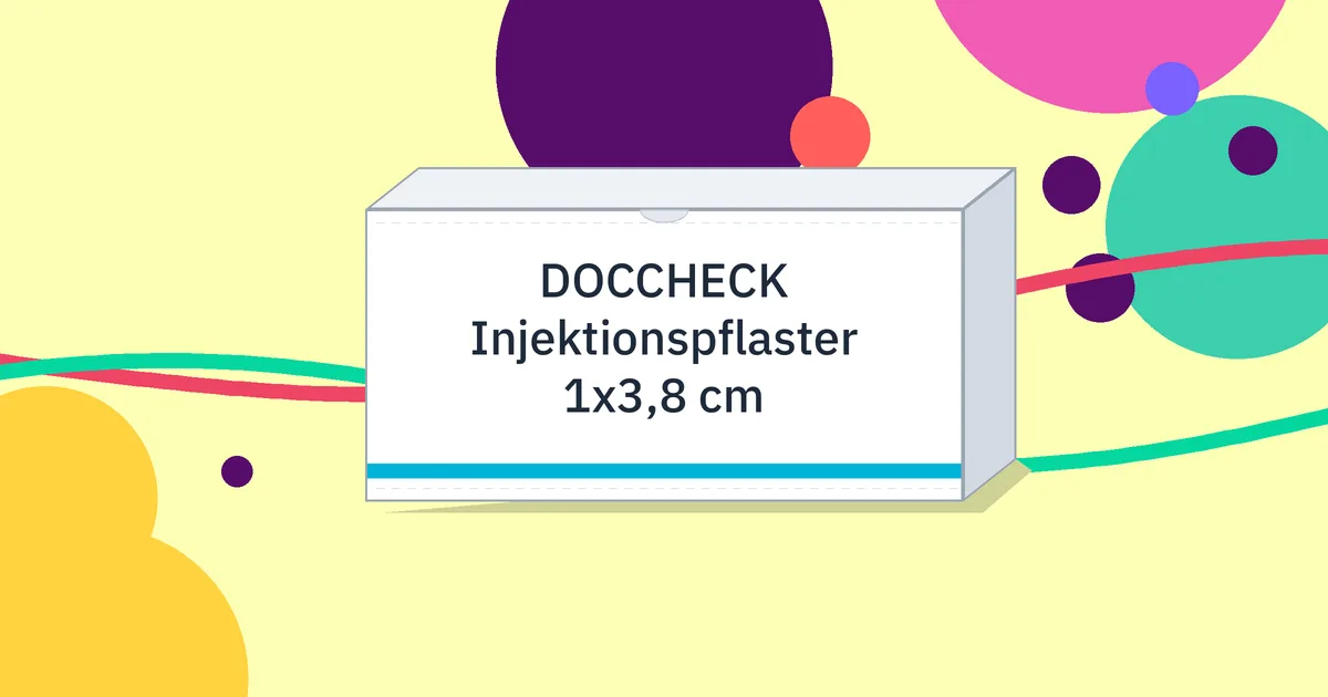 Symbolbild: Packung mit der Aufschrift DOCCHECK Injektionspflaster 1x3,8 cm (PZN 13421476) – Verfügbarkeit und Bezug in Apotheken in Frankfurt am Main