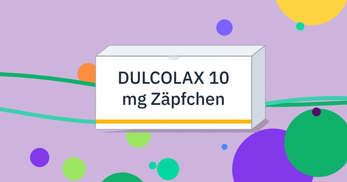 Symbolbild: Packung mit der Aufschrift DULCOLAX 10 mg Zäpfchen (PZN 03510799) – Verfügbarkeit und Bezug in Apotheken in Frankfurt am Main