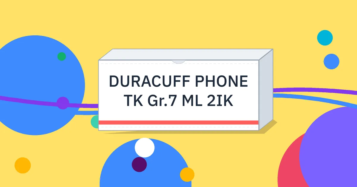 Symbolbild: Packung mit der Aufschrift DURACUFF PHONE TK Gr.7 ML 2IK (PZN 04961073) – Verfügbarkeit und Bezug in Apotheken in Frankfurt am Main