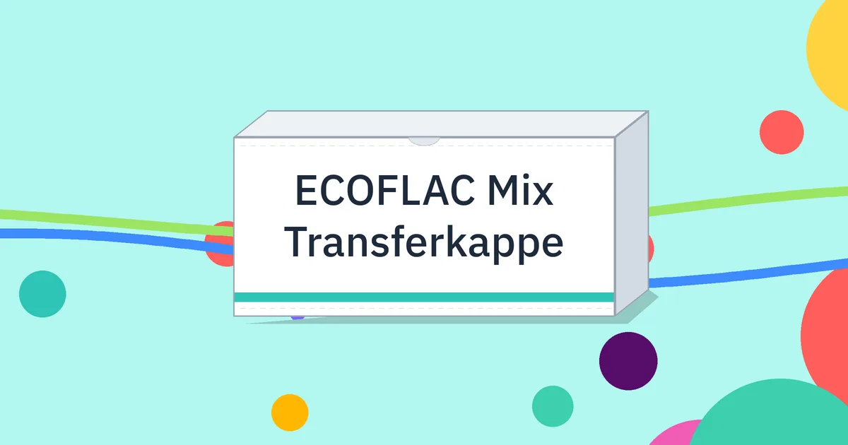 Symbolbild: Packung mit der Aufschrift ECOFLAC Mix Transferkappe (PZN 19372218) – Verfügbarkeit und Bezug in Apotheken in Frankfurt am Main